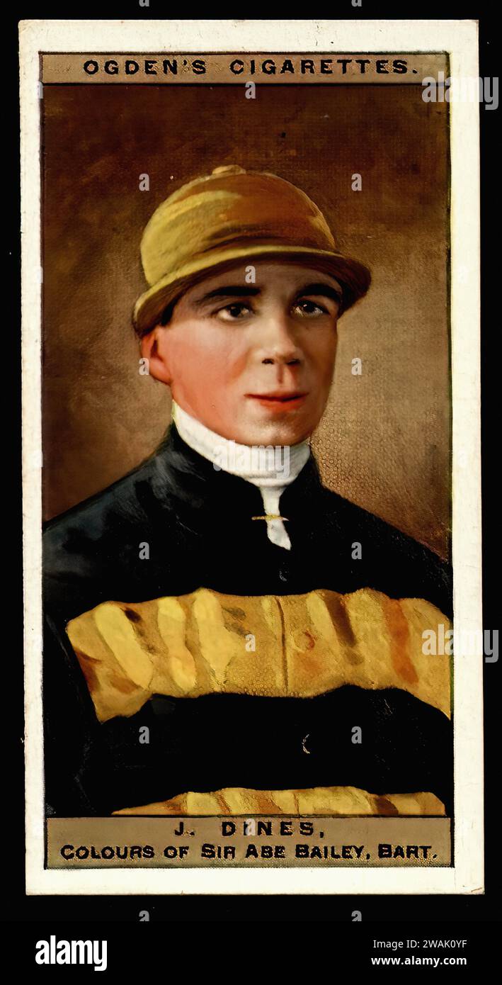 Jockey, J.Dines - Vintage Cigarette Card Illustration, Horse Racing ...