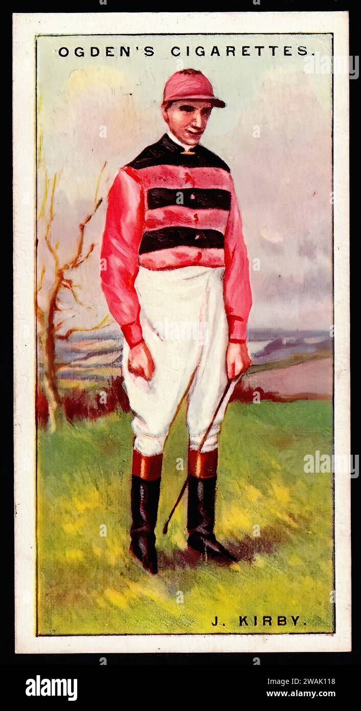 Jockey, James Kirby - Vintage Cigarette Card Illustration, Horse Racing ...