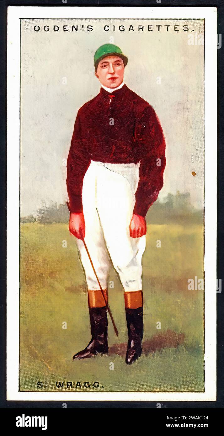 Jockey, S Wragg - Vintage Cigarette Card Illustration, Horse Racing ...