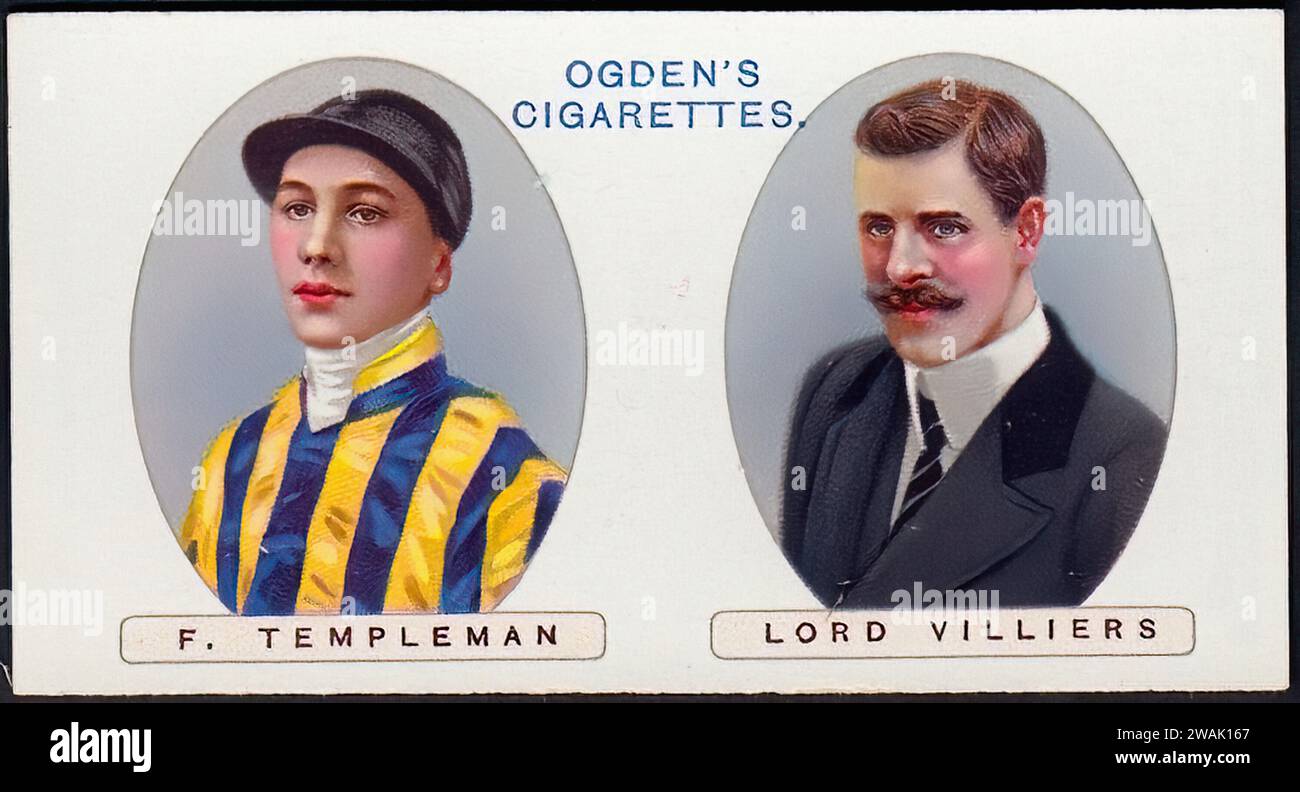 Lord Villiers Jockey Fred Templeman - Vintage Cigarette Card ...