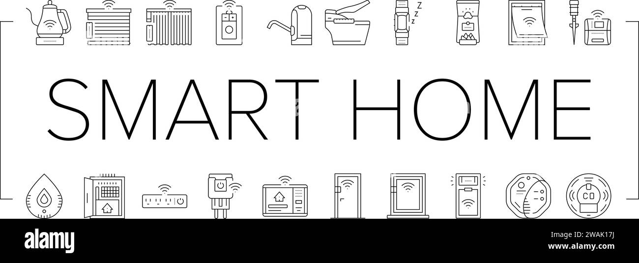 home smart technology control icons set vector Stock Vector Image & Art ...