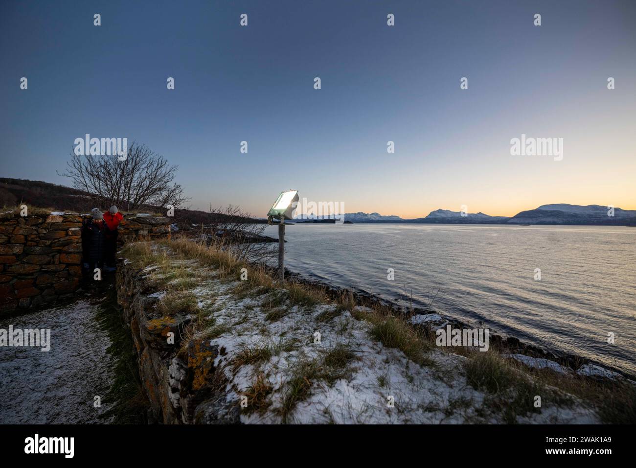 November 13, 2023, Trondenes, Troms og Finnmark, Norway: People walk ...