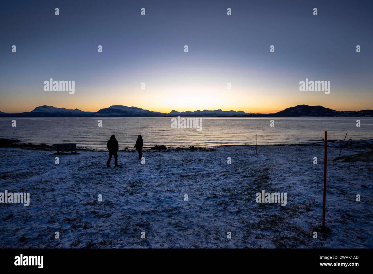 November 13, 2023, Trondenes, Troms og Finnmark, Norway: People walk ...