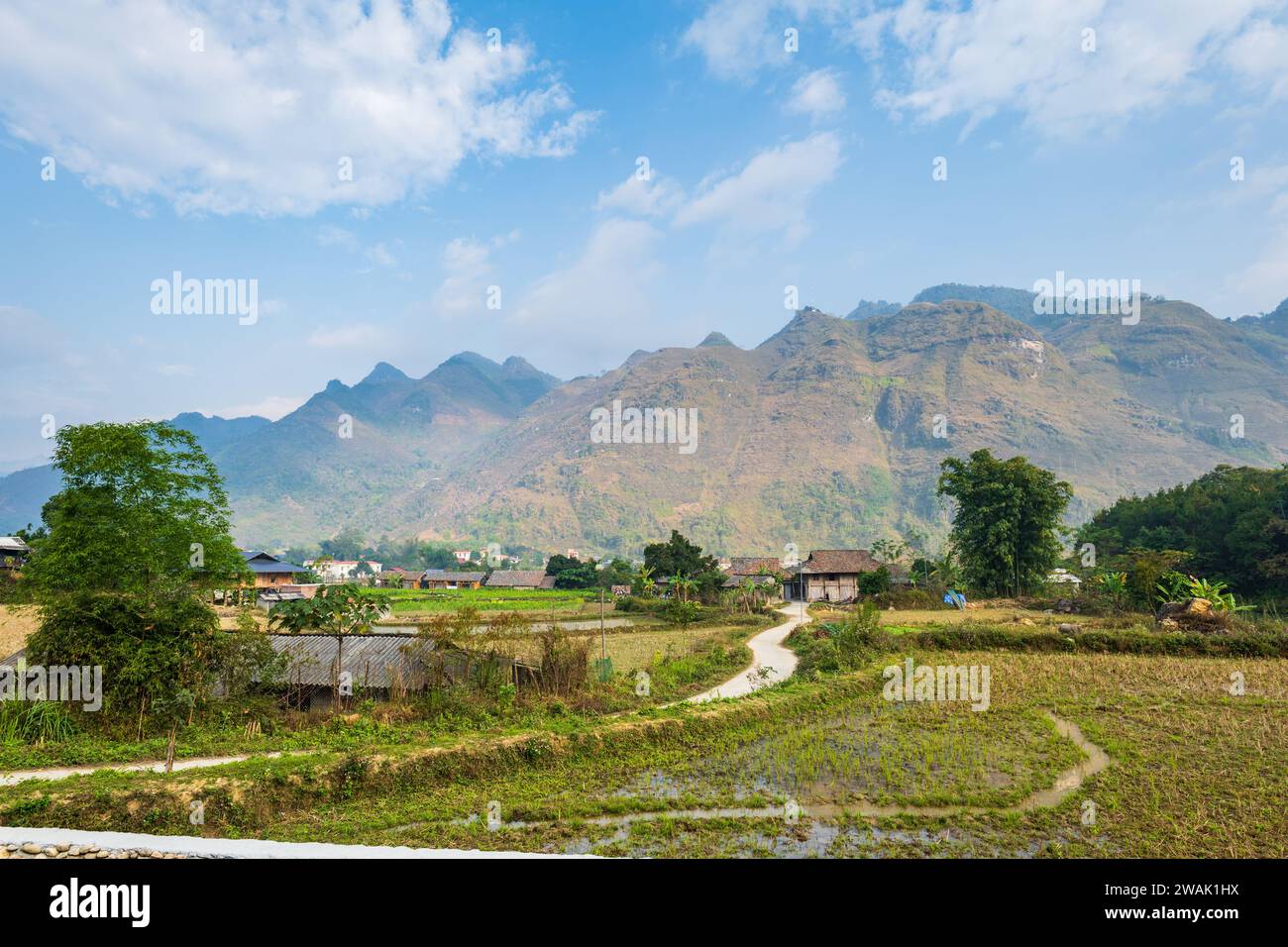 Du Gia village landscpae in Ha Giang loop area in Vietnam. Vietnamese ...