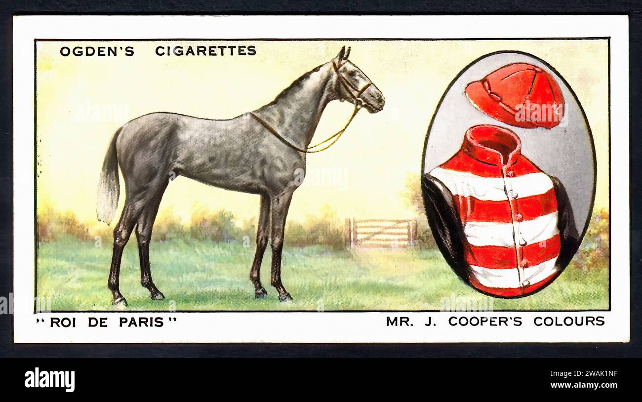 Roi De Paris - Vintage Cigarette Card Illustration, Horse Racing Stock ...