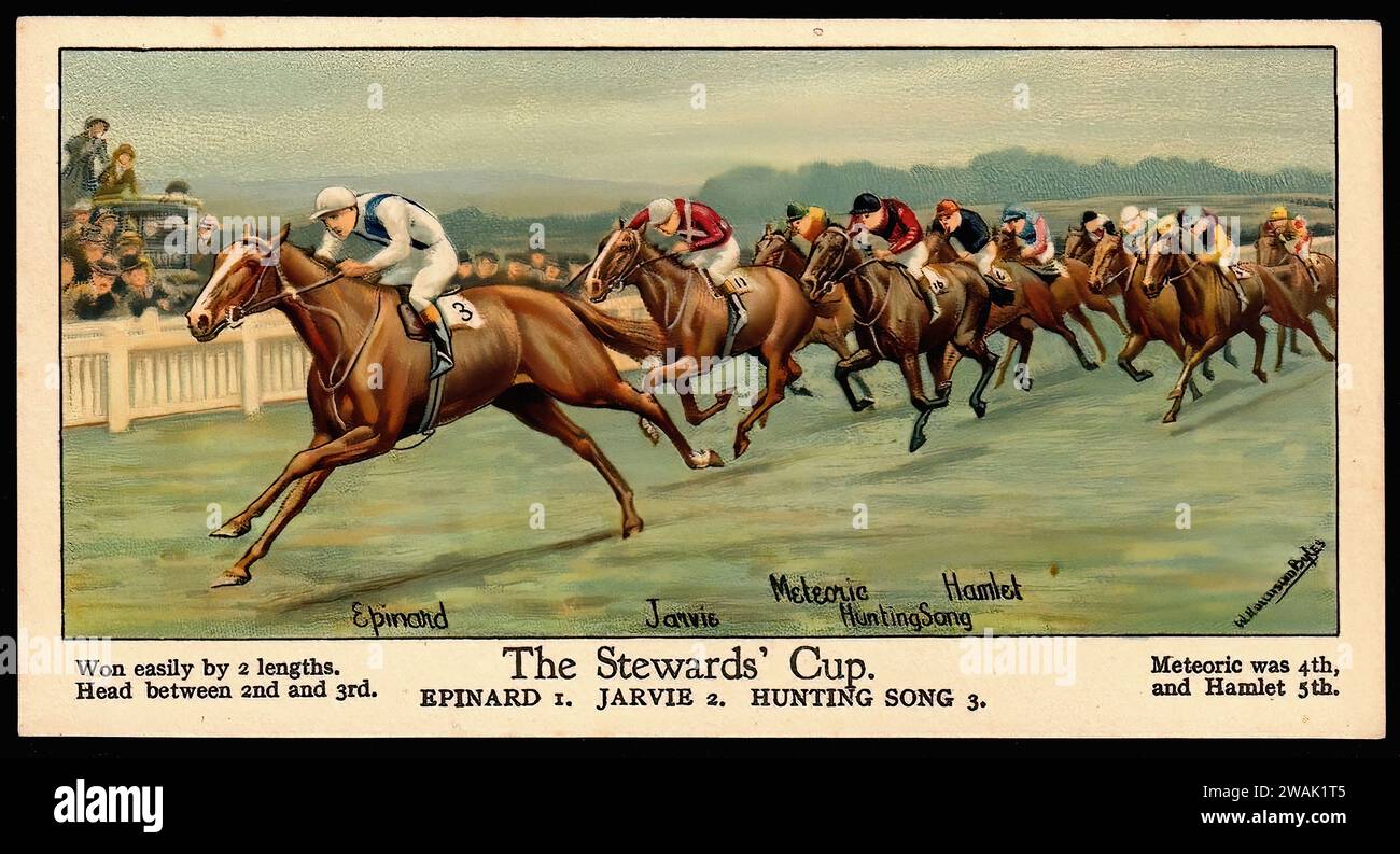 The Stewards' Cup - Vintage Cigarette Card Illustration, Horse Racing ...