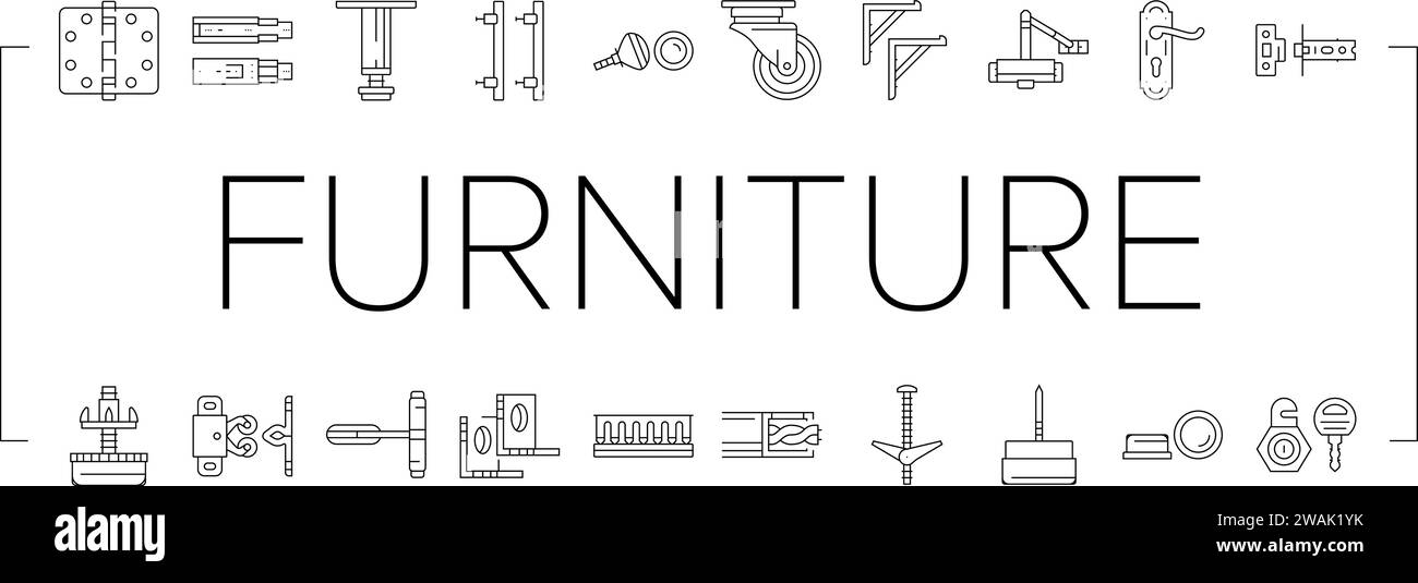 hardware furniture equipment icons set vector Stock Vector Image & Art ...