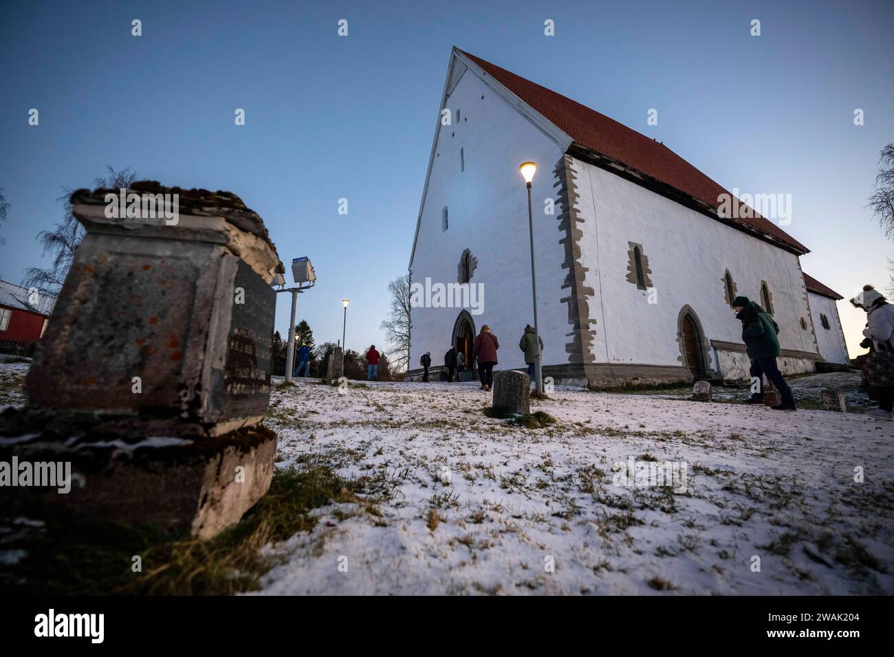 November 13, 2023, Trondenes, Troms og Finnmark, Norway: People walk ...