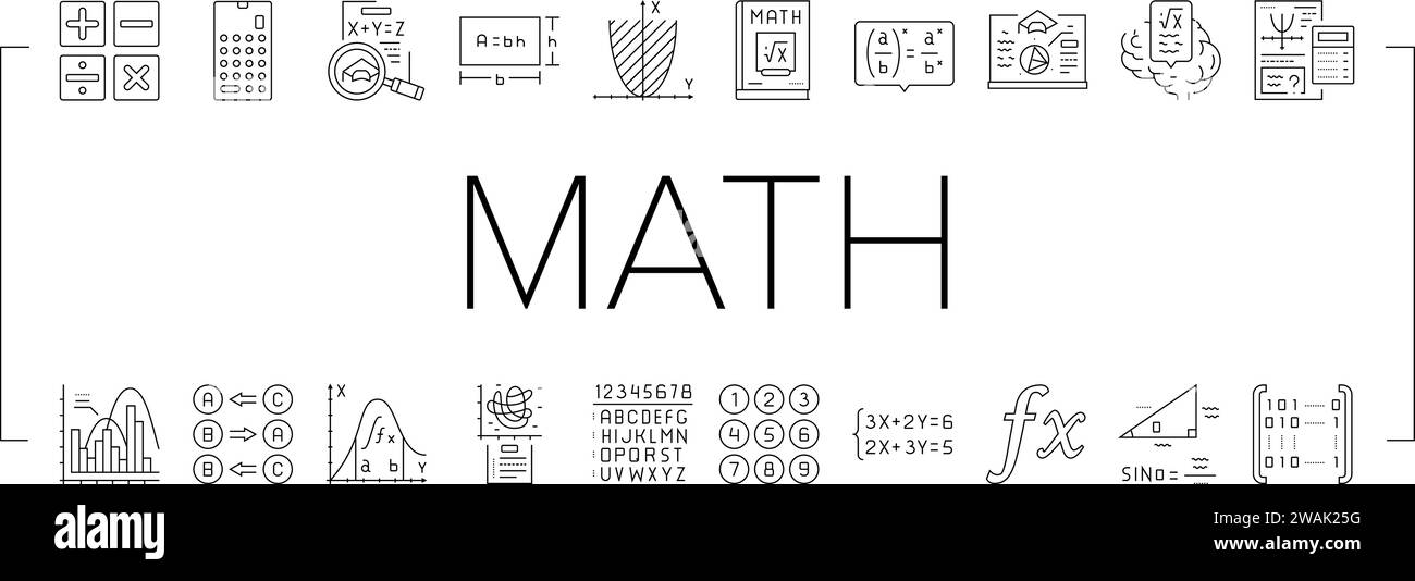 math education school science icons set vector Stock Vector Image & Art ...