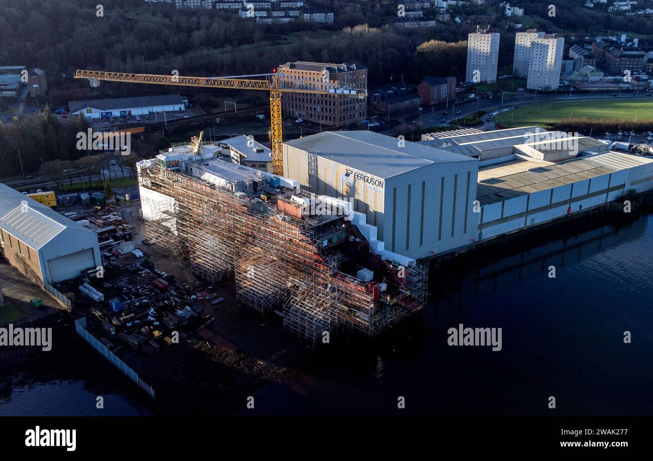 The Caledonian MacBrayne ferry MV Glen Rosa under construction at ...