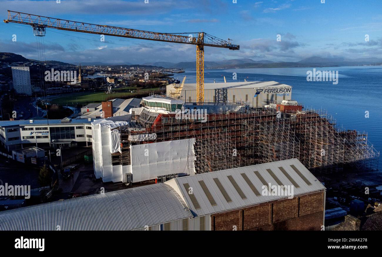 The Caledonian MacBrayne ferry MV Glen Rosa under construction at ...