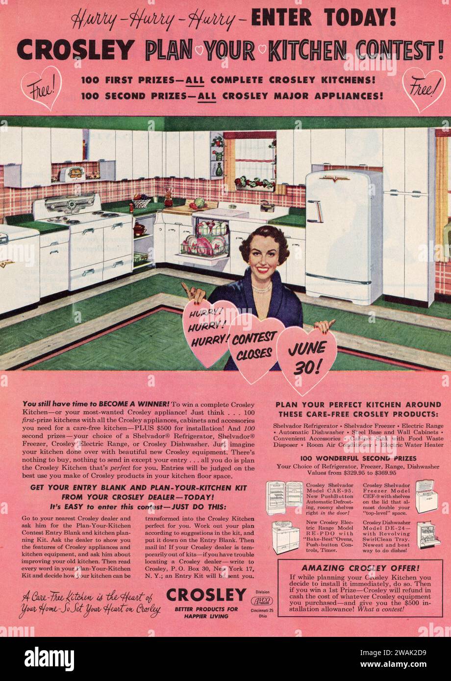 1950s kitchen advert hi-res stock photography and images - Alamy