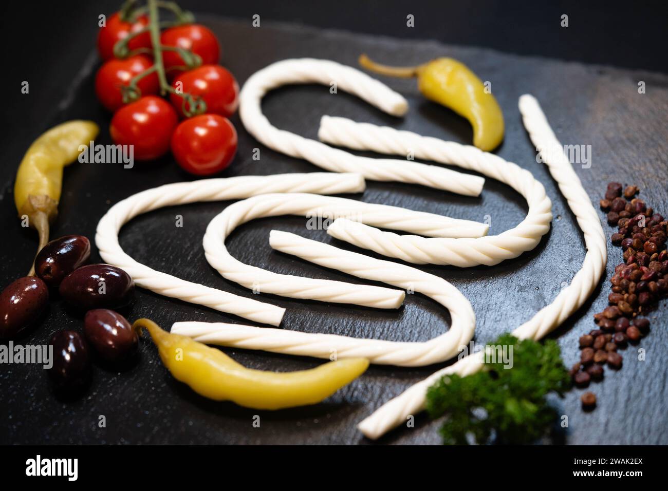Variations of Turkish sheep cheese from Anatolia Stock Photo - Alamy