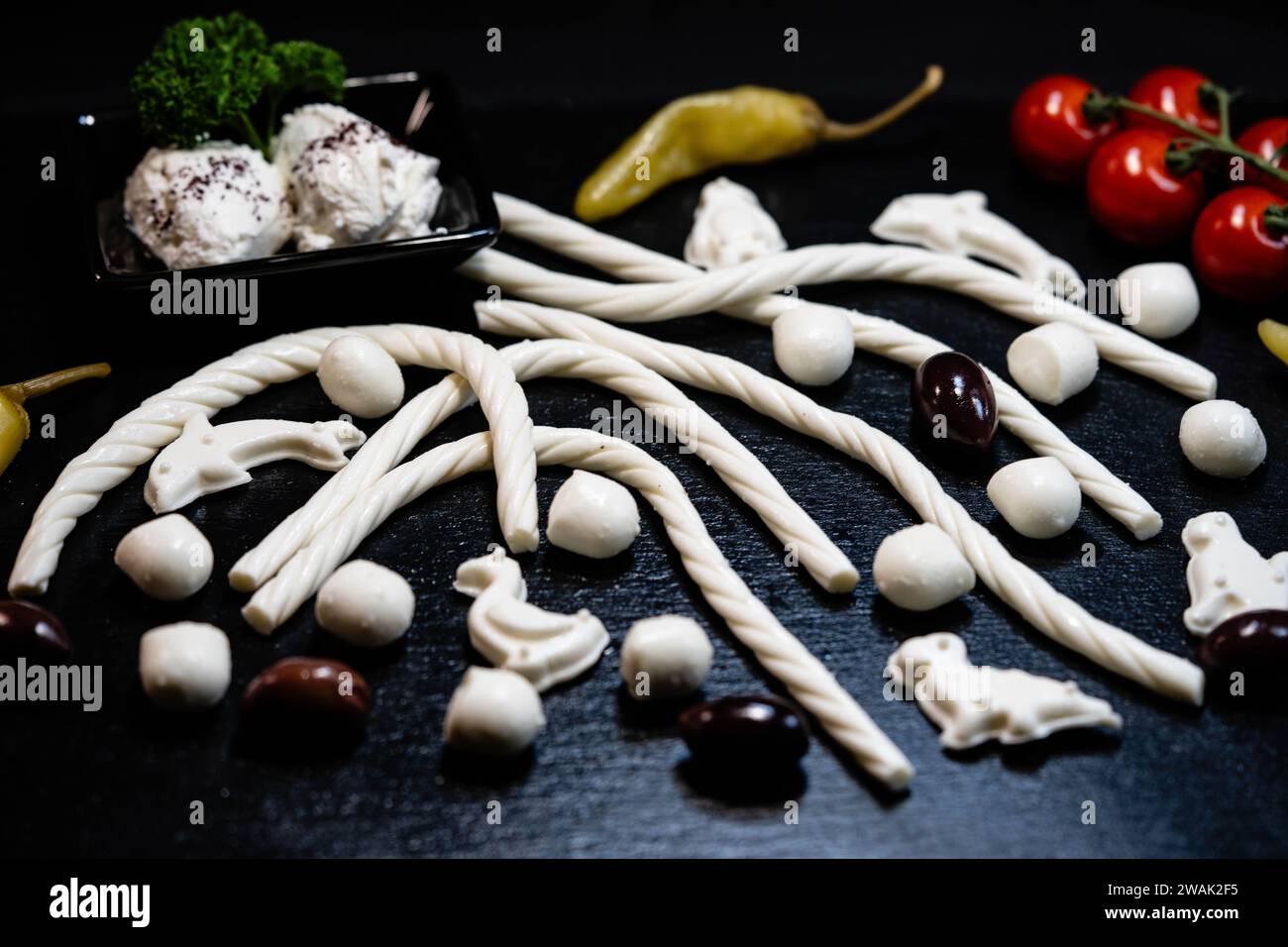 Variations of Turkish sheep cheese from Anatolia Stock Photo - Alamy