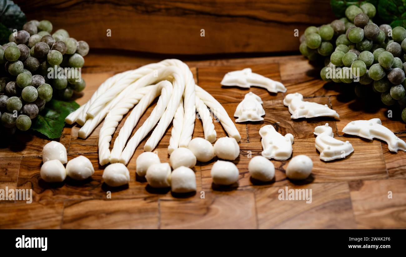 Variations of Turkish sheep cheese from Anatolia Stock Photo - Alamy