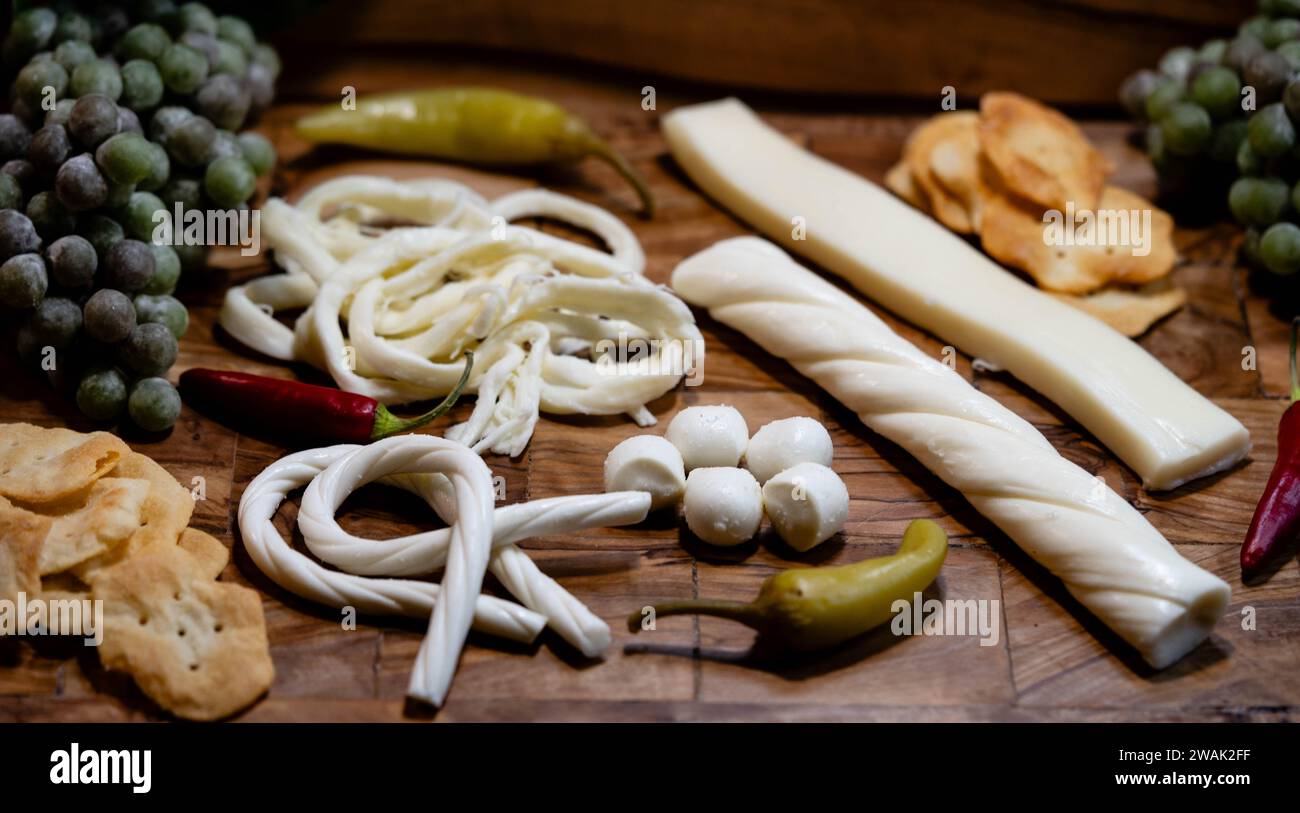 Variations of Turkish sheep cheese from Anatolia Stock Photo - Alamy