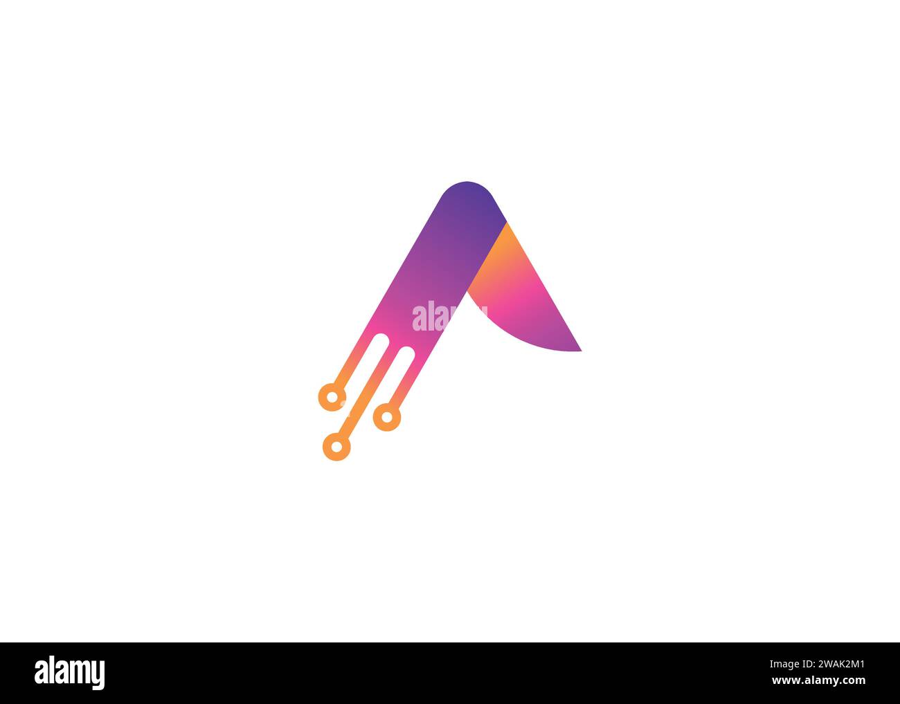 Letter A Technology vector monogram logo design template. Letter A molecule, Science and Bio ...