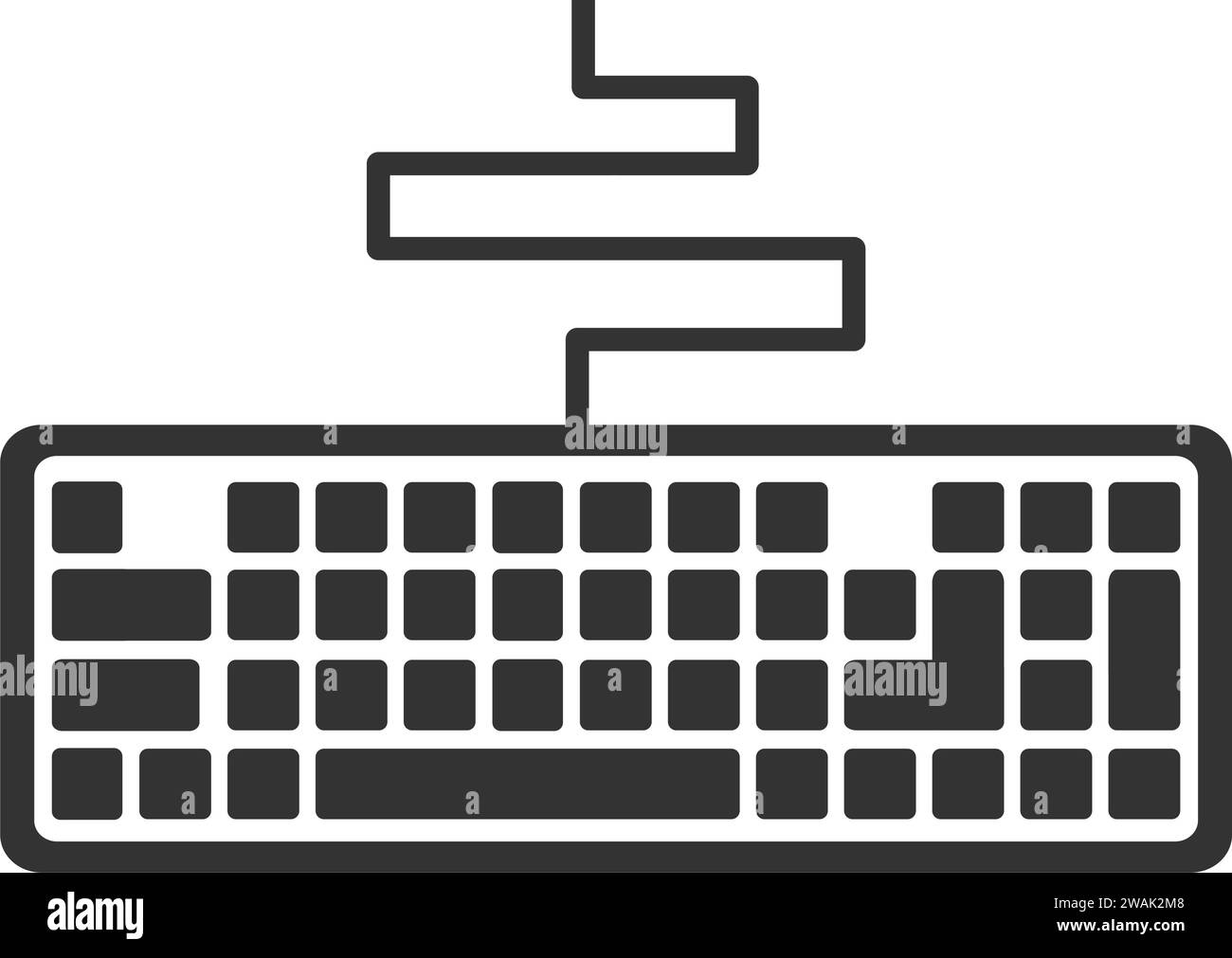 Computer keyboard vector image, The image is an icon featuring a ...