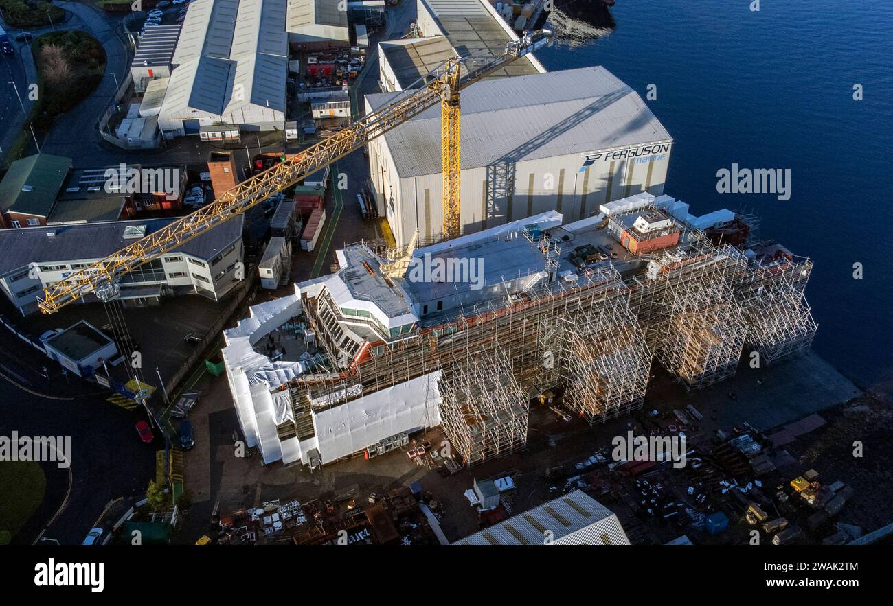 The Caledonian MacBrayne ferry MV Glen Rosa under construction at ...