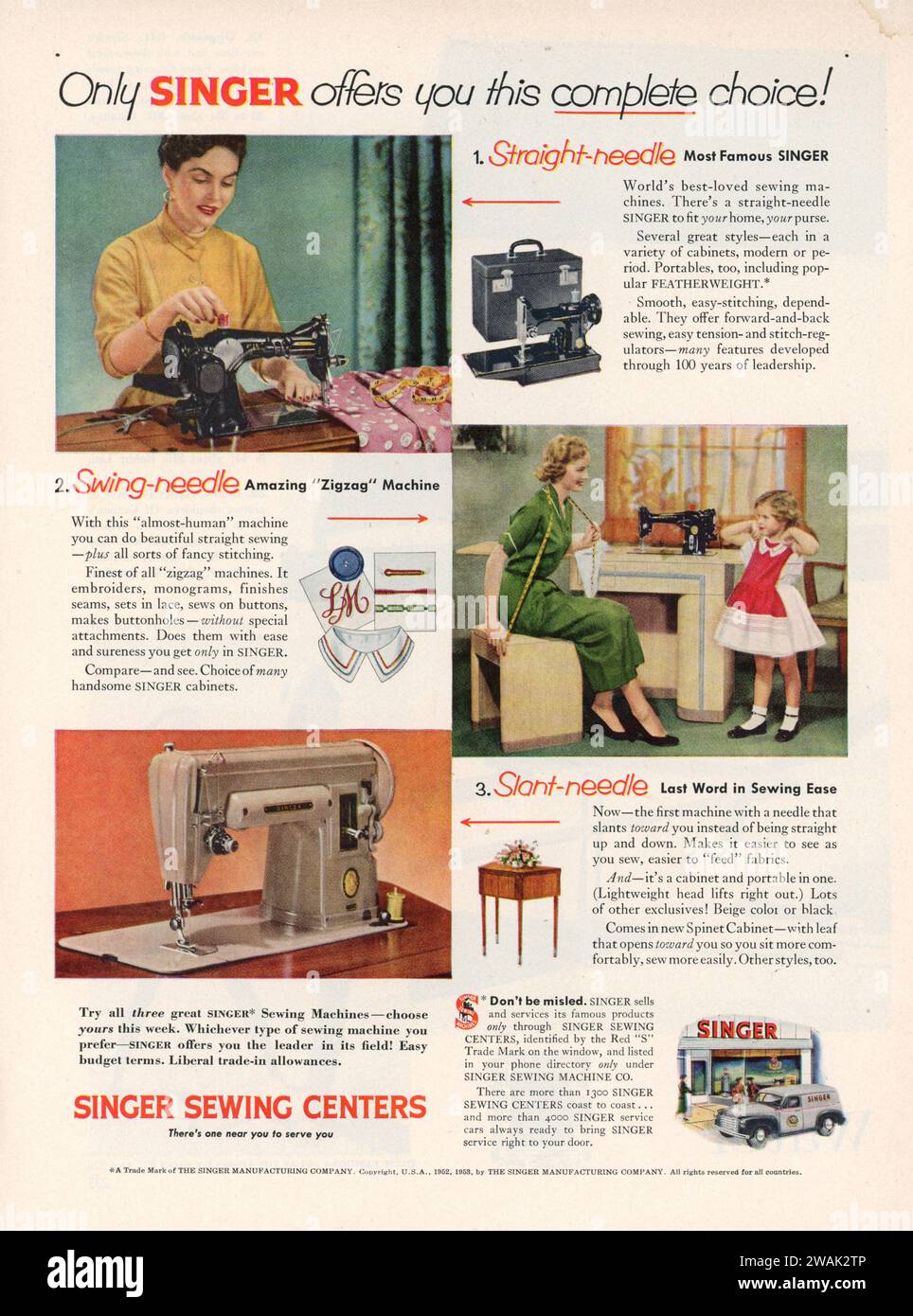 Singer sewing advert hi-res stock photography and images - Alamy