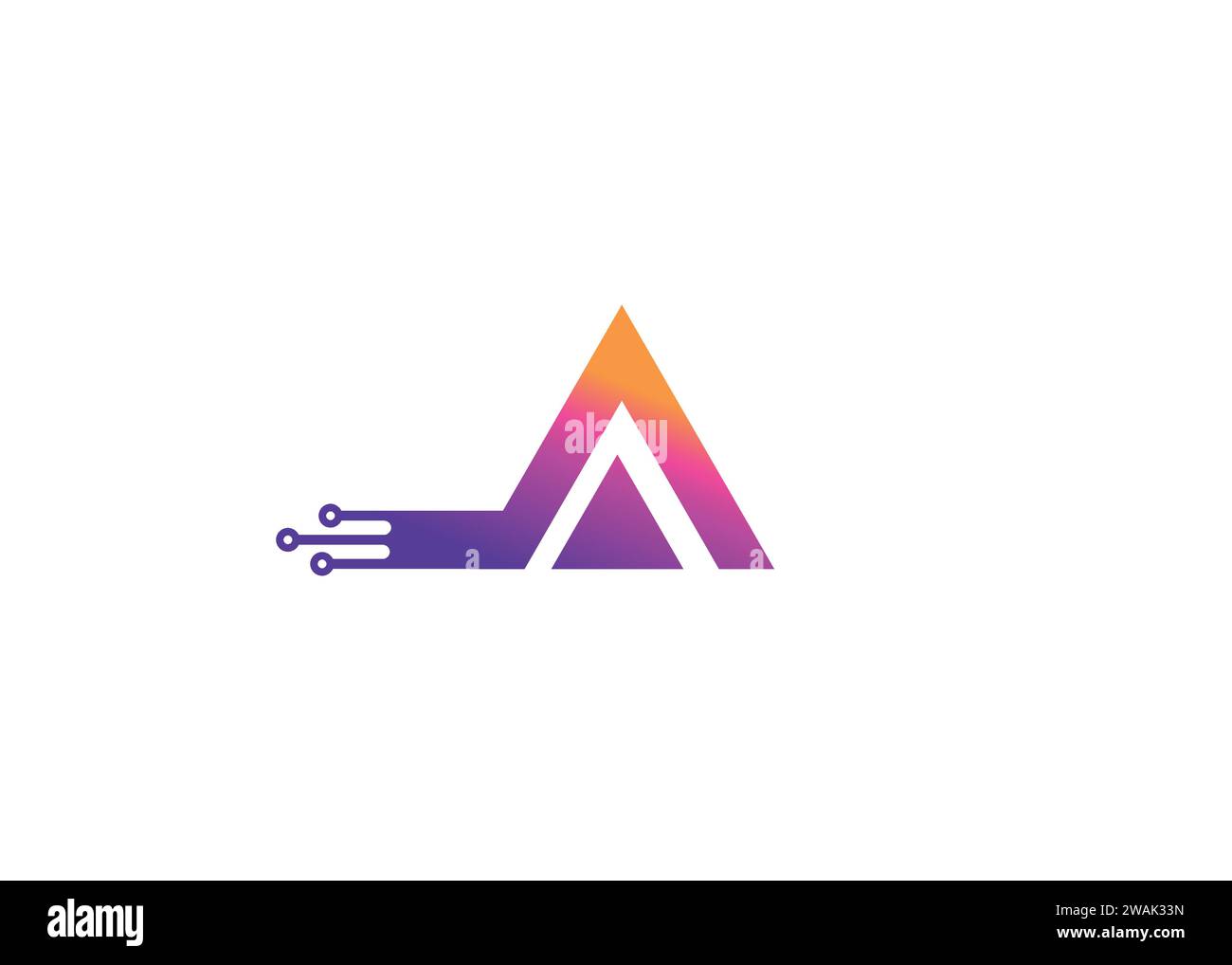 Letter A Technology vector monogram logo design template. Letter A ...