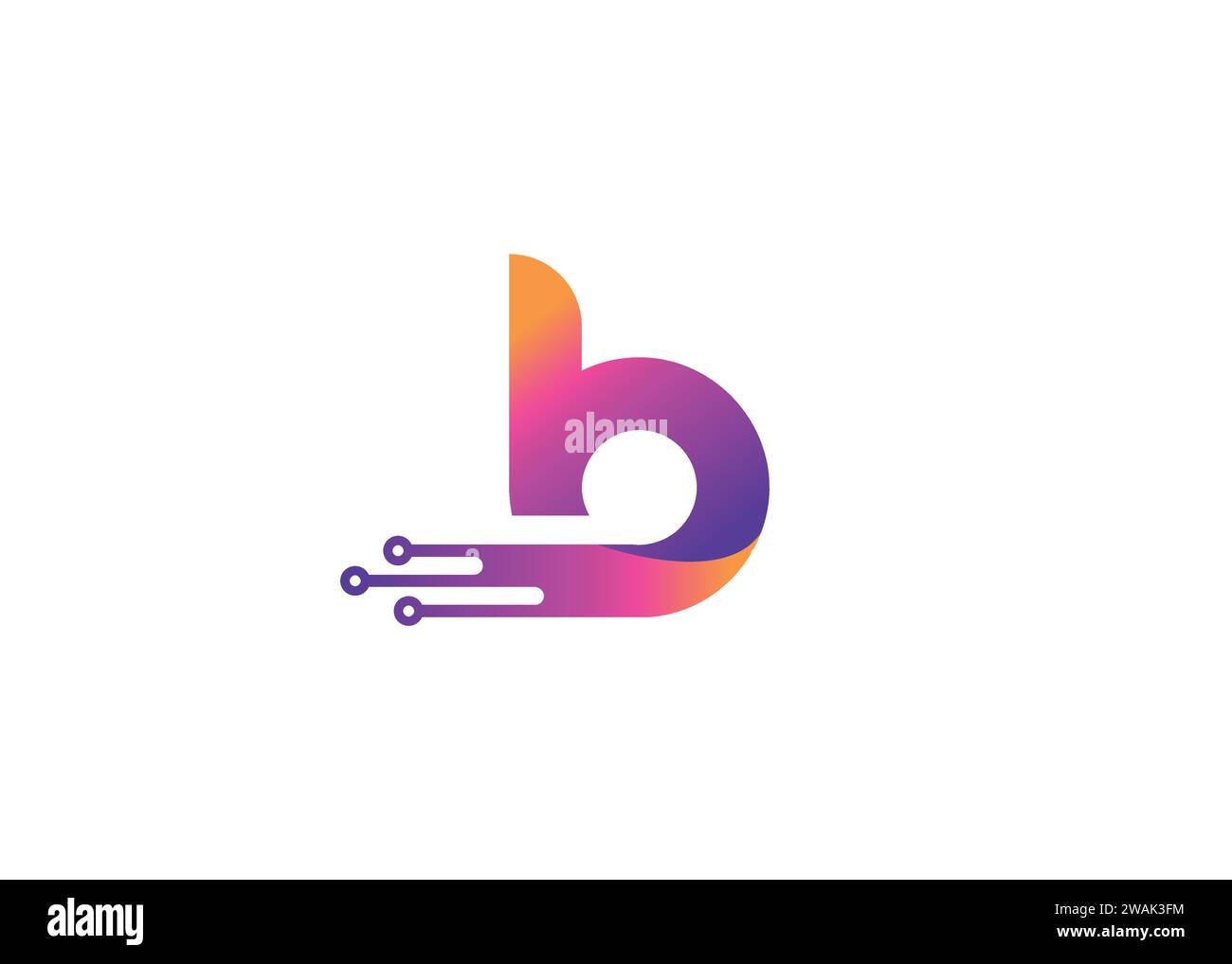 Letter B Technology vector monogram logo design template. Letter B ...
