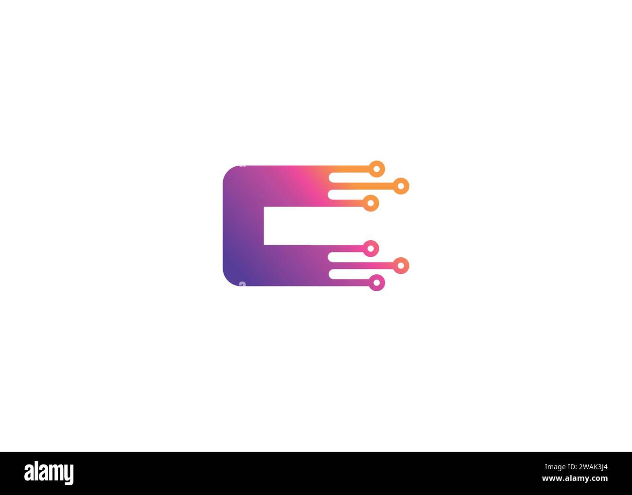 Letter C Technology vector monogram logo design template. Letter C ...