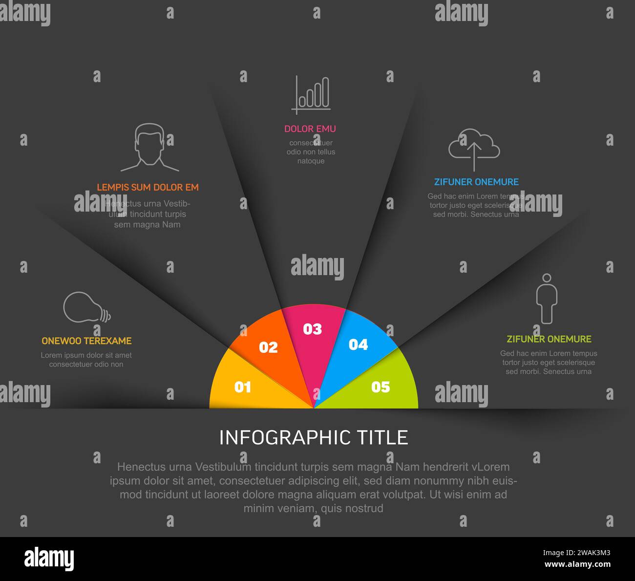 Vector multipurpose Infographic template with five elements ...