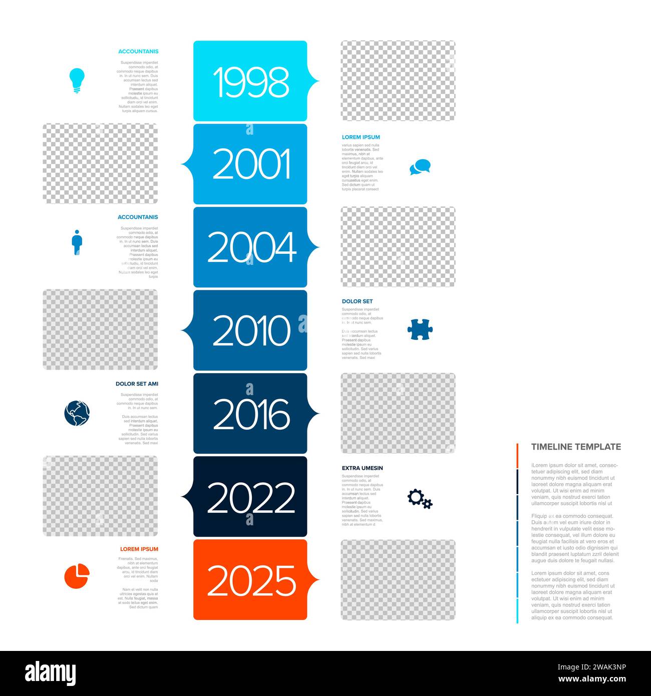 Vector multipurpose vertical simple light progress timeline steps ...
