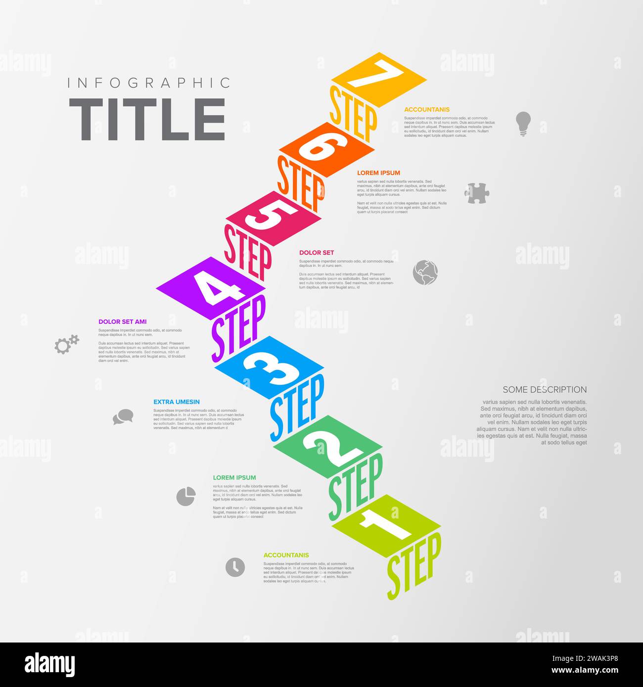 Vector Infographic steps diagram template for workflow, business schema ...