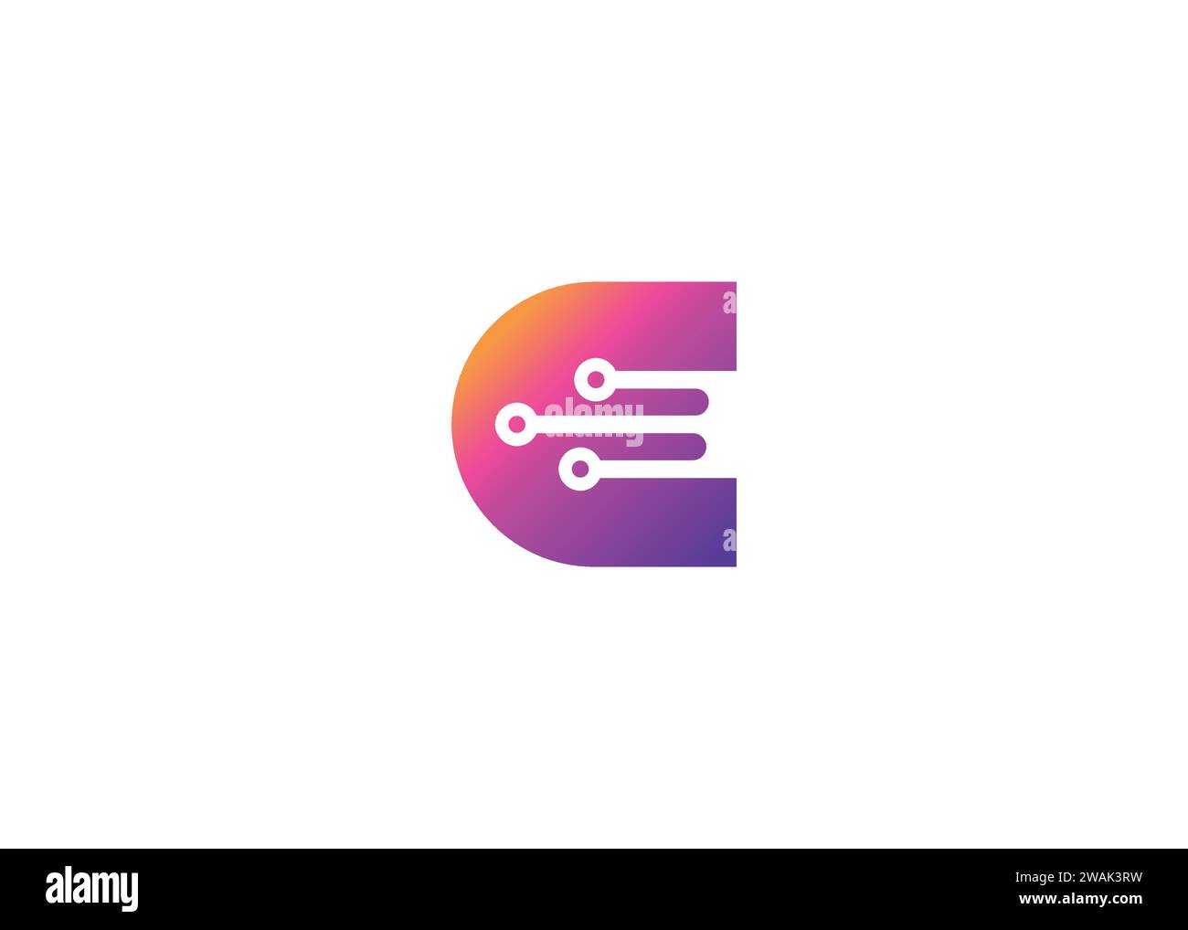 Letter C Technology vector monogram logo design template. Letter C ...