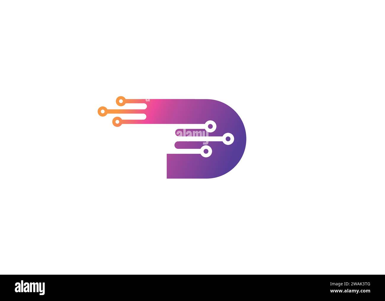 Letter D Technology vector monogram logo design template. Letter D ...