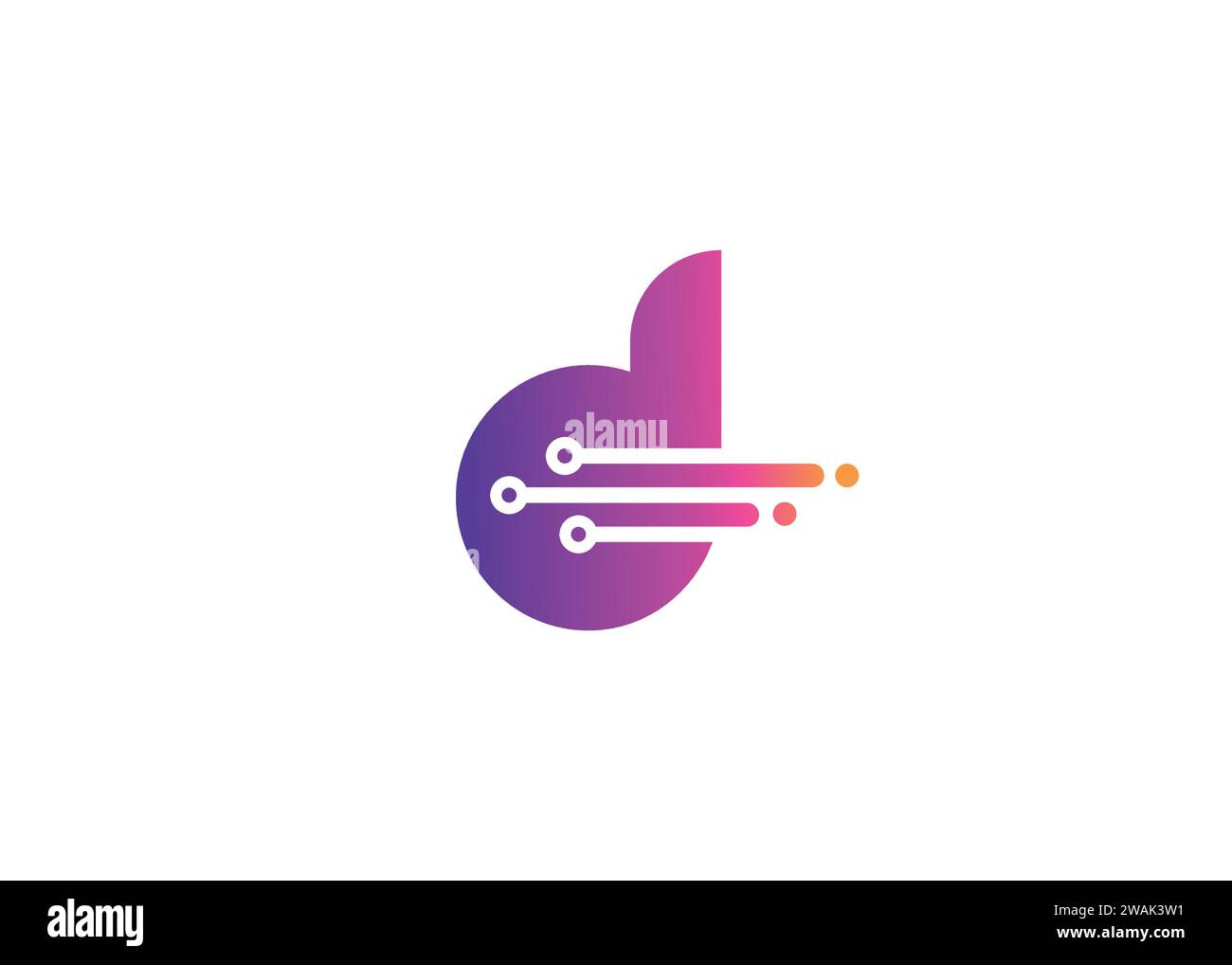 Letter D Technology vector monogram logo design template. Letter D ...