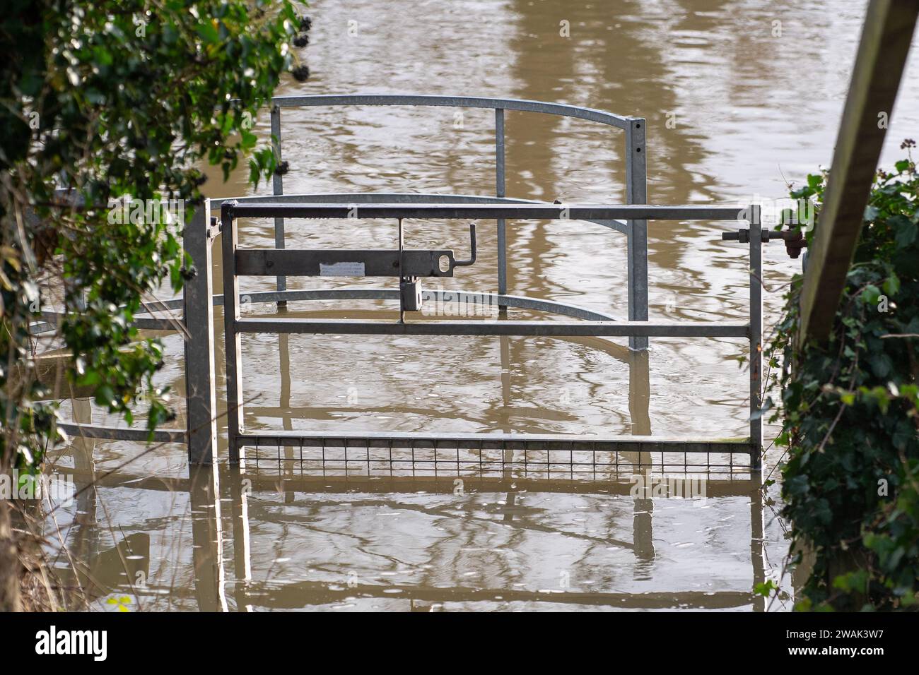 Lower Shiplake, Oxfordshire, UK. 5th January, 2024. The flooded ...