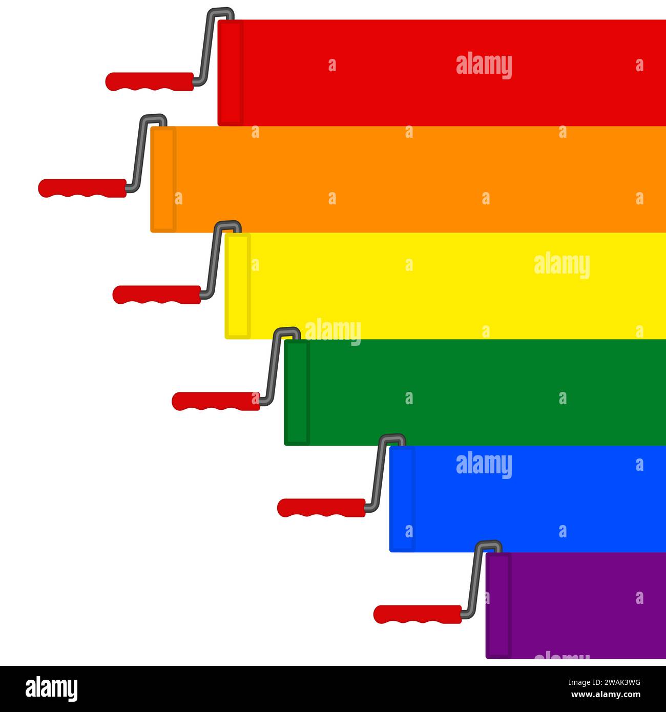 Bright colorful strips with paint rollers Stock Vector Image & Art - Alamy