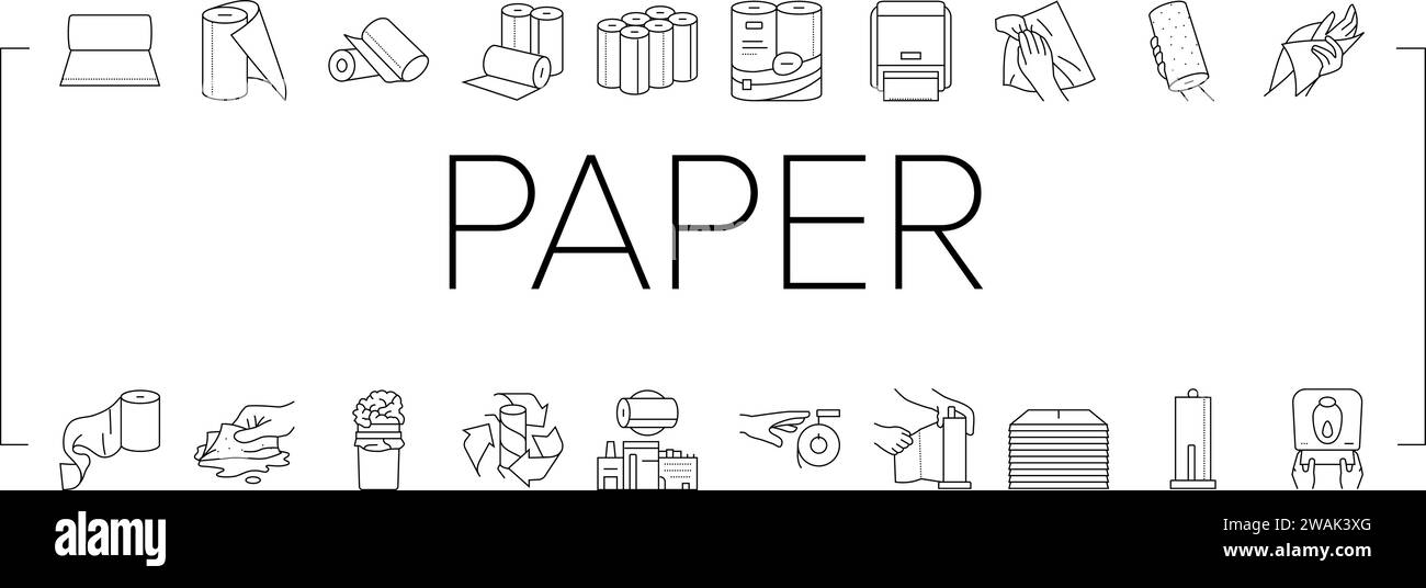 Paper towel white icons Black and White Stock Photos & Images - Alamy