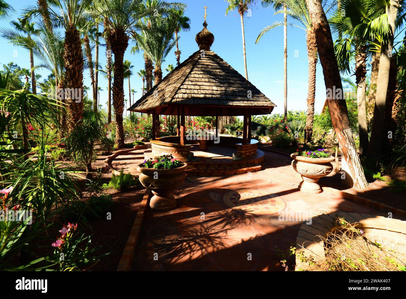 Gazebo in Saint Anthony's Greek Orthodox Monastery in Arizona Stock ...
