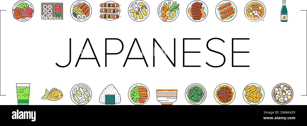 japanese food asian meal icons set vector Stock Vector Image & Art - Alamy