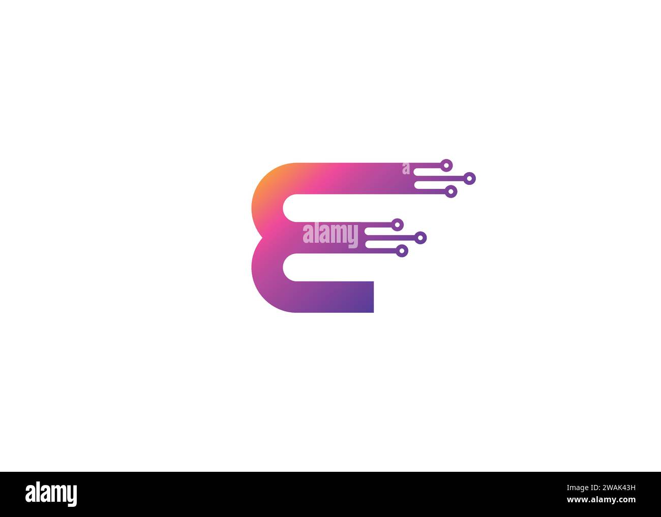 Letter E Technology vector monogram logo design template. Letter E ...