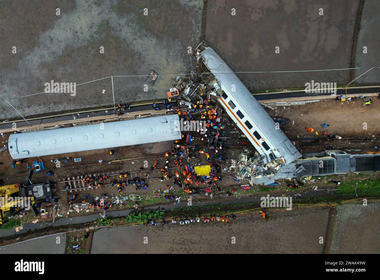 Bandung. 5th Jan, 2024. This aerial photo taken on Jan. 5, 2024 shows ...