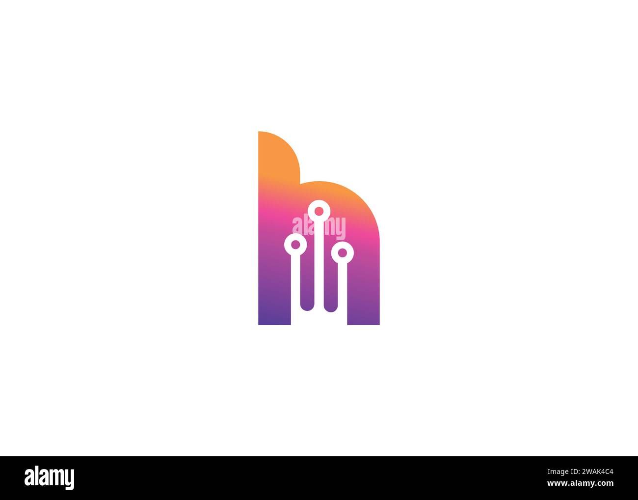 Letter H Technology vector monogram logo design template. Letter H ...