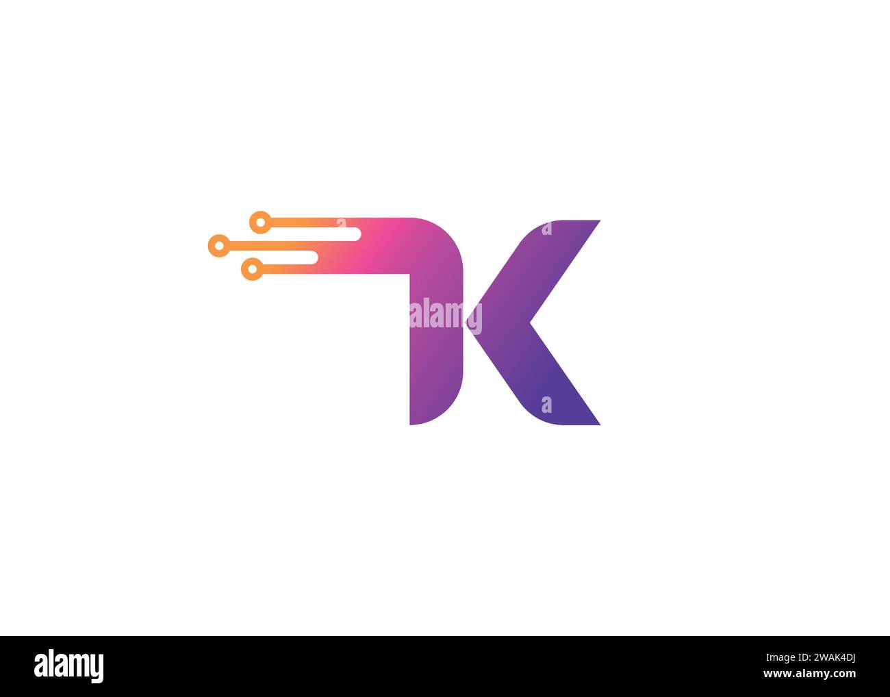 Letter K Technology vector monogram logo design template. Letter K ...