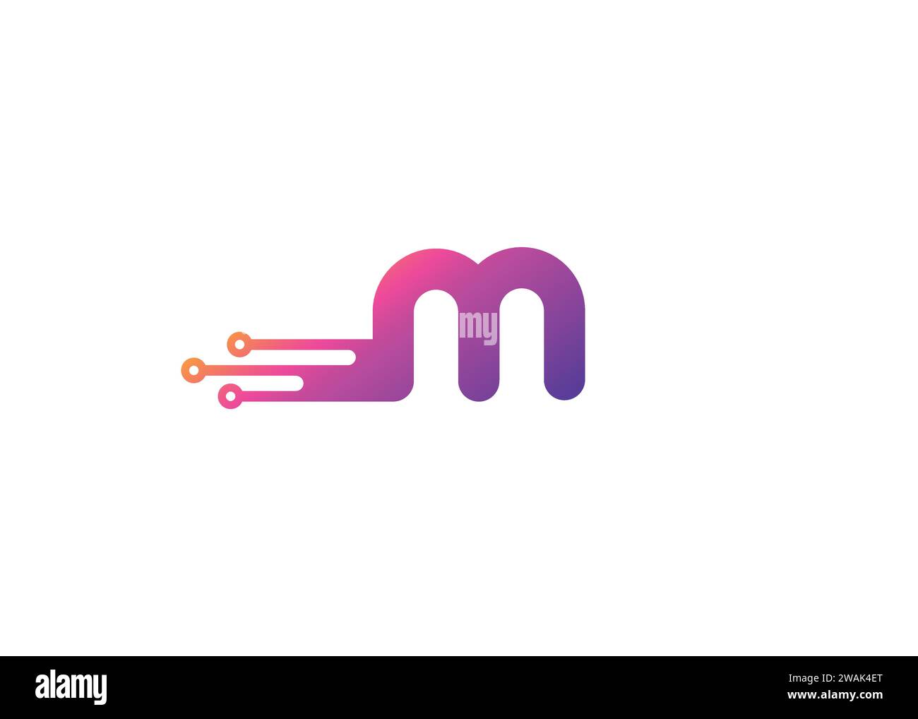 Letter M Technology vector monogram logo design template. Letter M ...