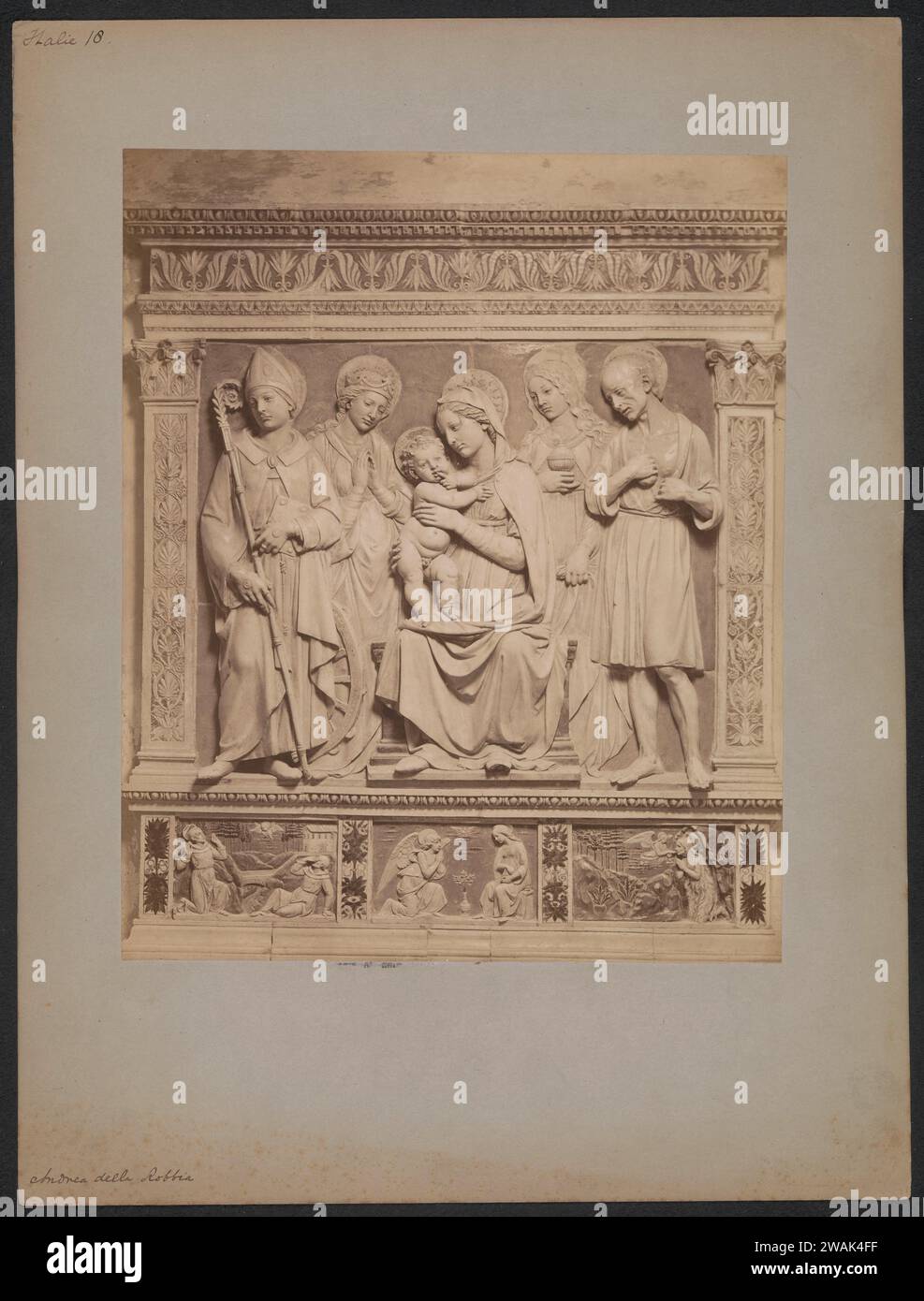 Maria with child and saints by Andrea della Robbia, Anonymous, 1850 ...