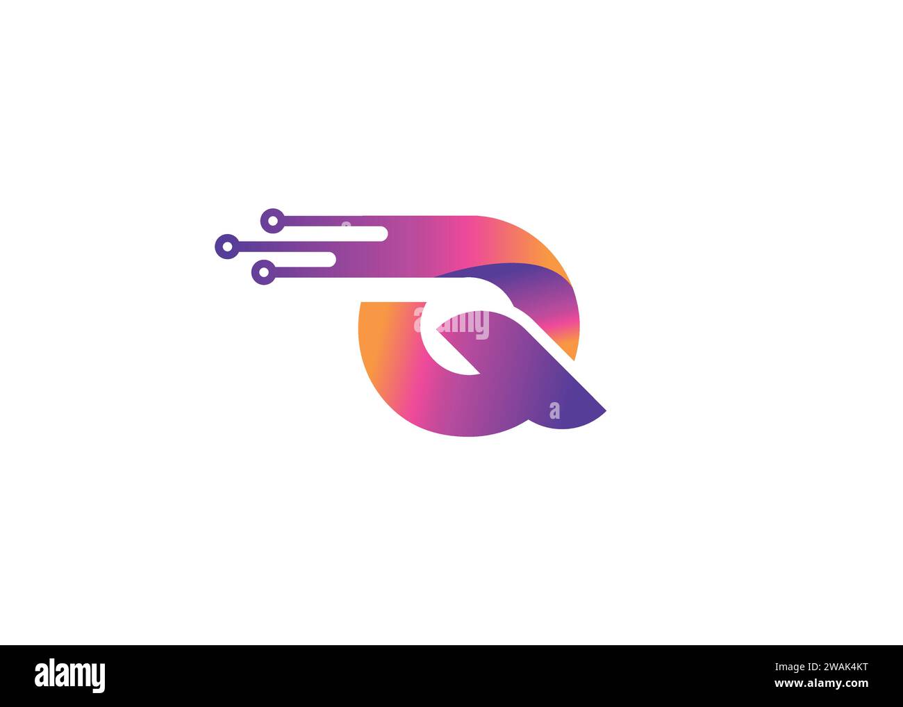 Letter Q Technology vector monogram logo design template. Letter Q ...