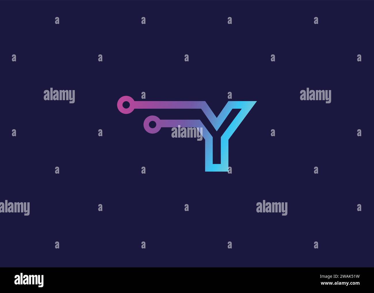 Letter Y Technology vector monogram logo design template. Letter Y ...