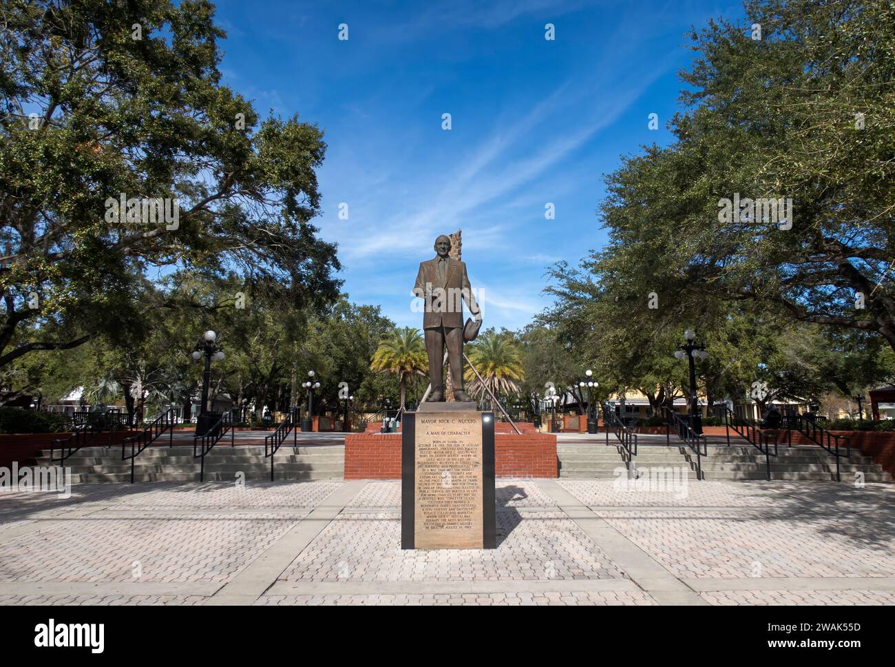 A statue of former Mayor Nick Nuccio in Ybor City, Florida, USA Stock ...