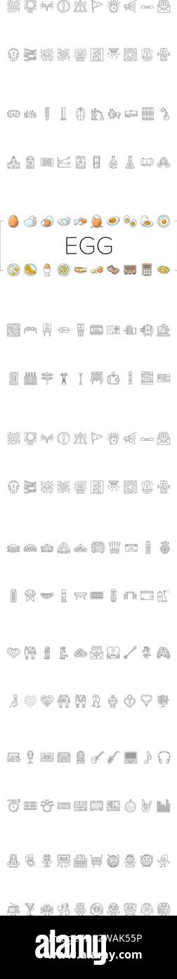 egg chicken hen food farm icons set vector Stock Vector Image & Art - Alamy