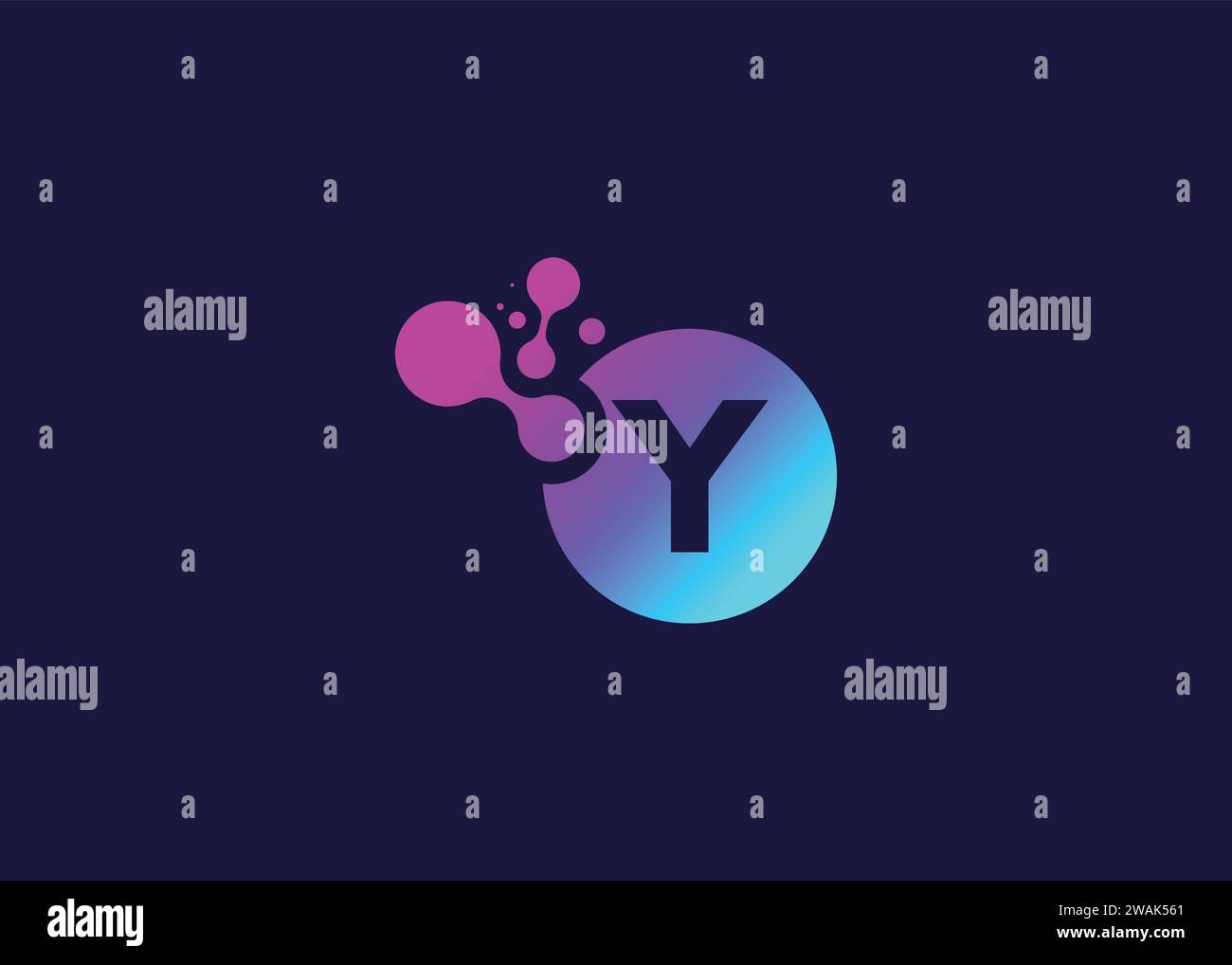 Letter Y Technology vector monogram logo design template. Letter Y ...