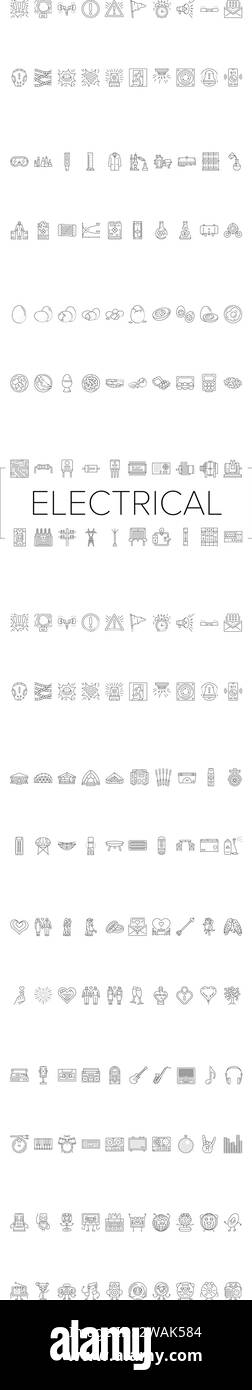electrical engineer industry work icons set vector Stock Vector Image ...